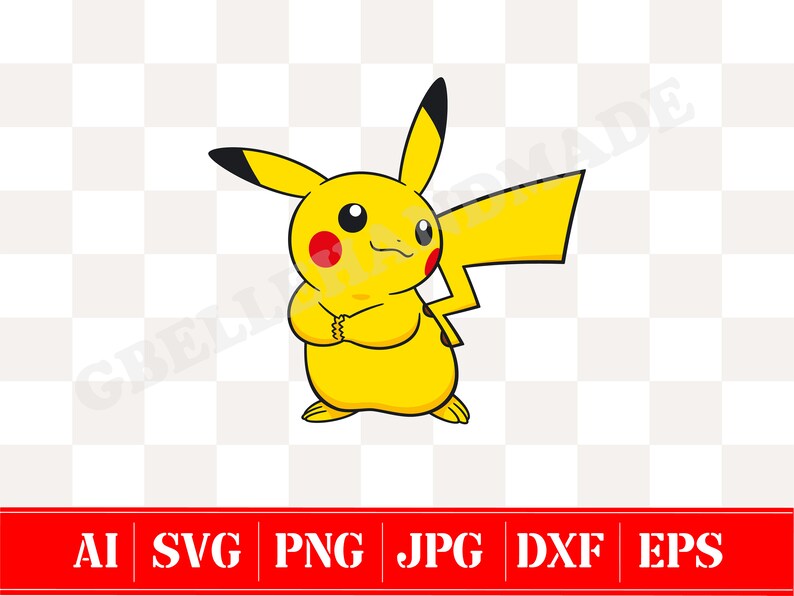 Pikachu Vector Svg Ai Eps Jpg Png Svg Dxf Files for - Etsy