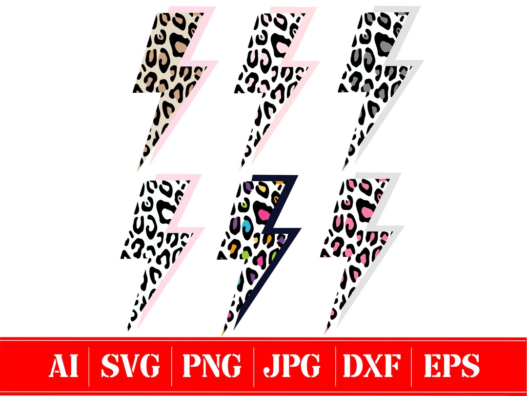 BUNDDLE Leopard Lightning Bolt Svg · Cheetah Leopard Print Svg · Ai ...