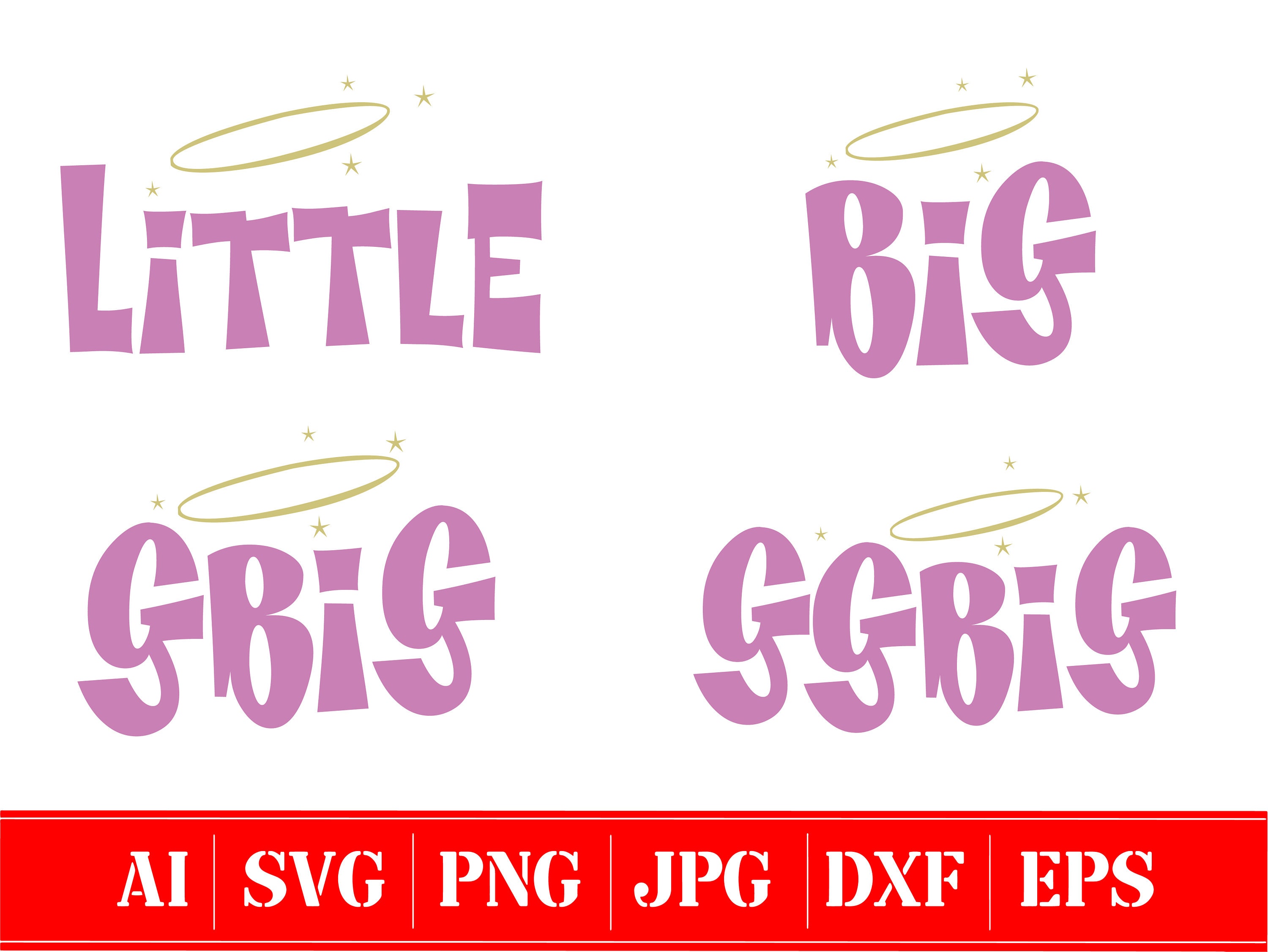 Big Little Little Svg Big Svg Gbig Ggbig Svg Ai Eps - Etsy