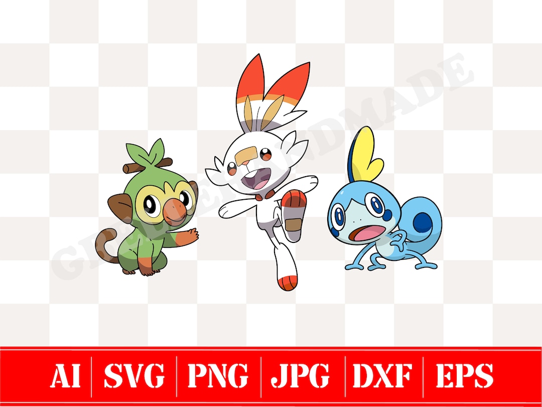 Scorbunny , Grookey and Sobble Svg Bundle Svg Ai, Eps, Jpg, Png, Svg ...