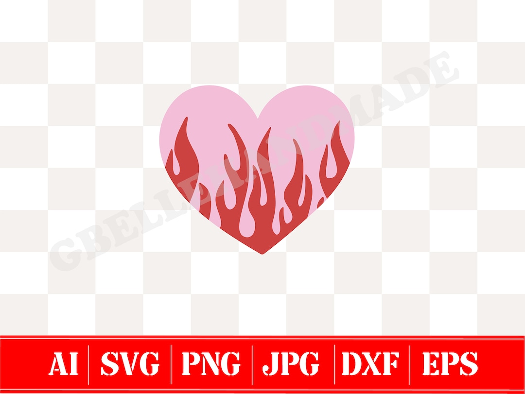 Y2K Flame Heart Svg · Aesthetic Svg · Sublimation Design · Ai, Eps, Jpg ...