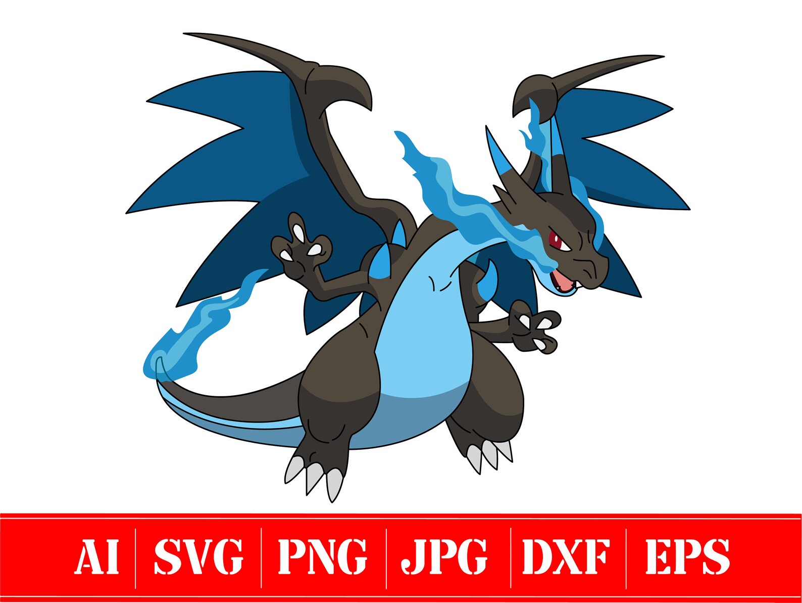 Mega Charizard Svg Charizard Vector Svg Ai, Eps, Jpg, Png, Svg, Dxf ...