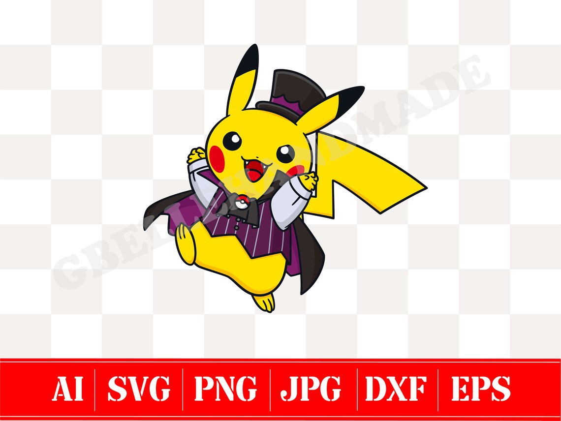 Pikachu Vampire Halloween Svg Pikachu Pumpkin Svg Pika-boo - Etsy