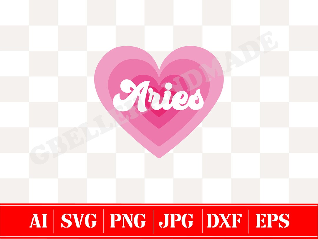 Aries Pink Heart Zodiac Y2k Sign Svg Y2K Astrology Horoscope - Etsy