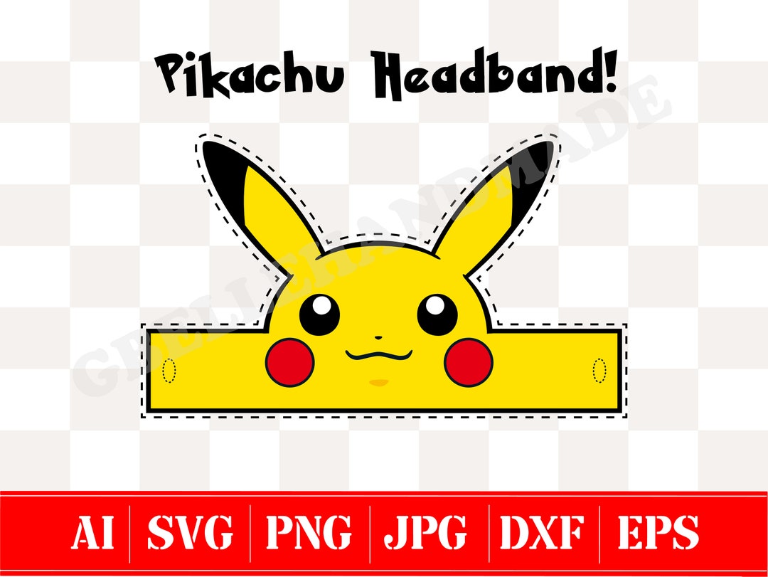 Pikachu Headband Vector Svg · Ai, Eps, Jpg, Png, Svg, Dxf, Files for ...