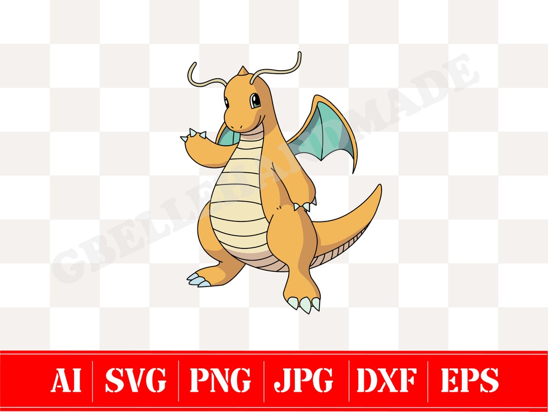 Dragonite Vector Svg · Ai, Eps, Jpg, Png, Svg, Dxf, Files for Cricut ...