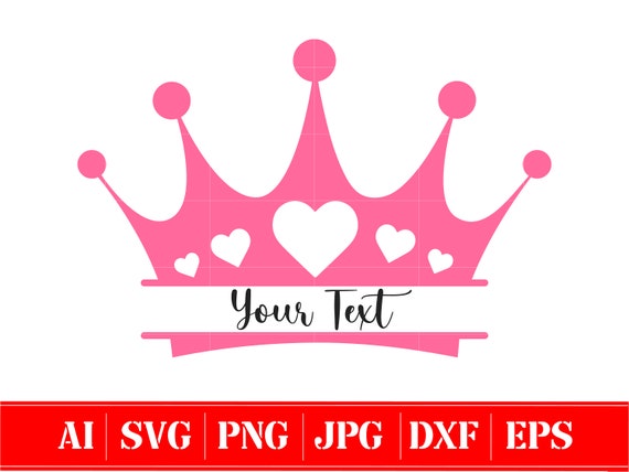Crown Monogram Svg Monogram Svg Pink Crown Svg Ai Eps | Etsy
