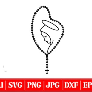 Our Lady Rosary Svg Mary Rosary Svg Rosary Svg Ai Eps - Etsy