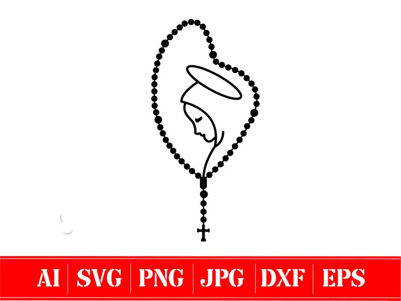 Our Lady Rosary Svg Mary Rosary Svg Rosary Svg Ai Eps - Etsy