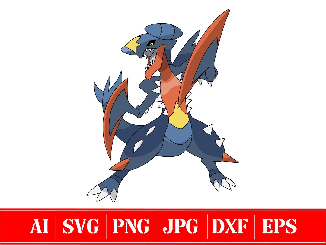 Garchomp Vector Svg Ai, Eps, Jpg, Png, Svg, Dxf, Files for Cricut ...