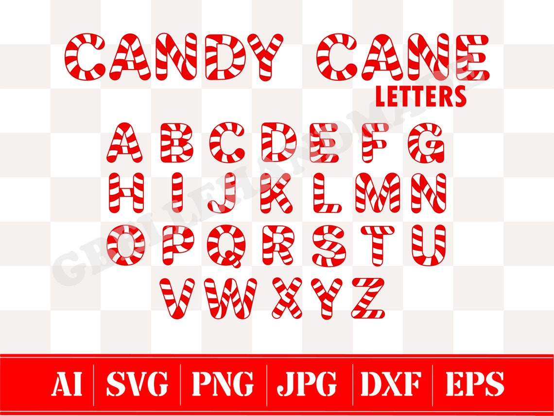 Candy Cane Font Svg Candyland Font Svg Candy Letters SVG - Etsy