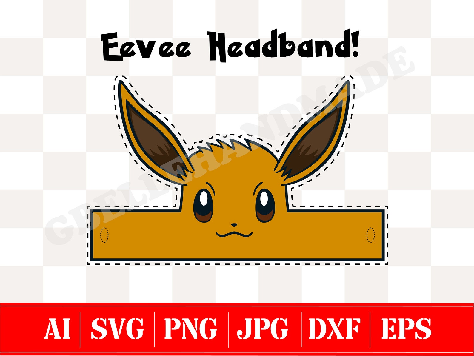 Eevee Headband Vector Svg Ai Eps Jpg Png Svg Dxf Files - Etsy