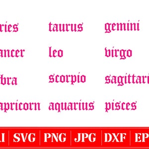 Retro Horoscope Font Svg zodiac Horoscope Retro Y2K Font Svg - Etsy