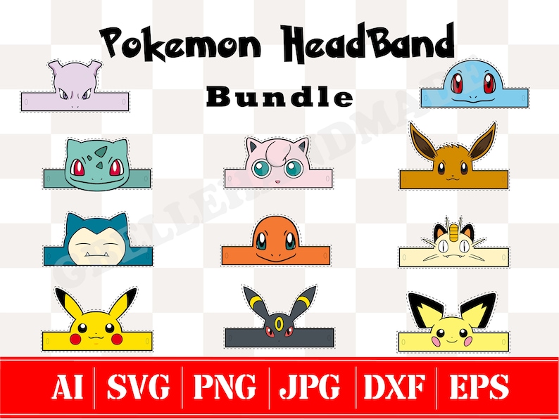 Pokemon Headband Bundle Vector Svg Pikachu Vector Bunddle - Etsy