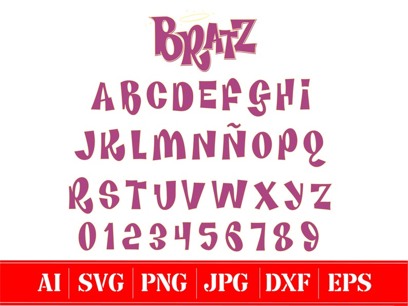 X38 Mega Bunddle Bratz Font svg Bratz Letters Svg Ai Eps | Etsy