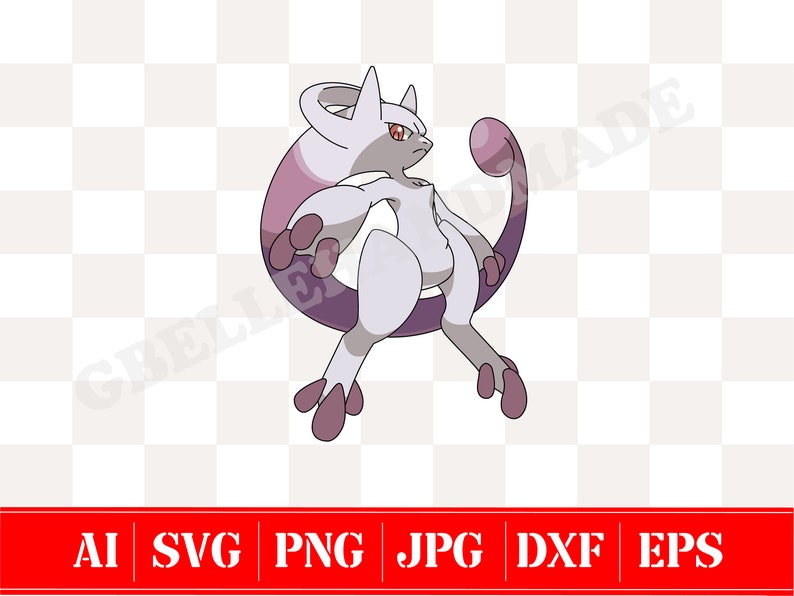 Mewtwo Vector Svg Ai Eps Jpg Png Svg Dxf Files for - Etsy Singapore