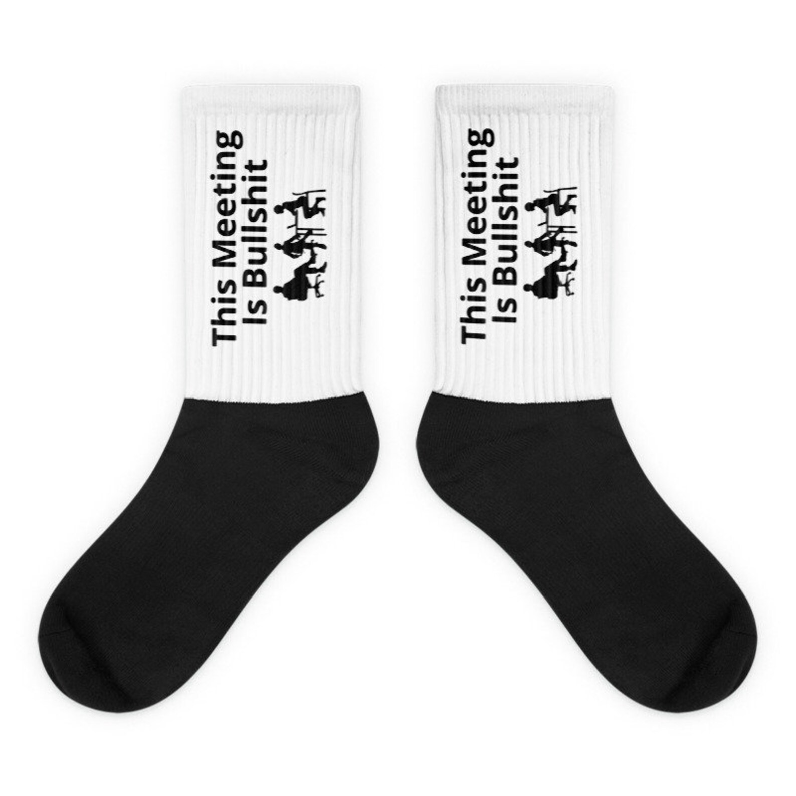 This meeting is bullshit Funny Business Socks Funny | Etsy