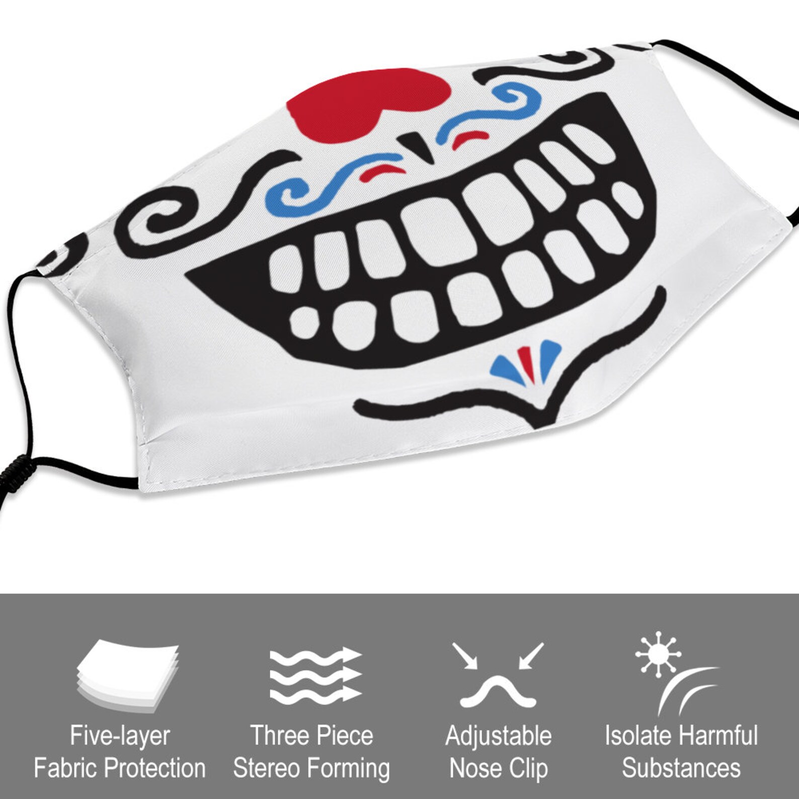 Day of the Dead Face Mask / Face Covering / Reusable Mask / Washable ...