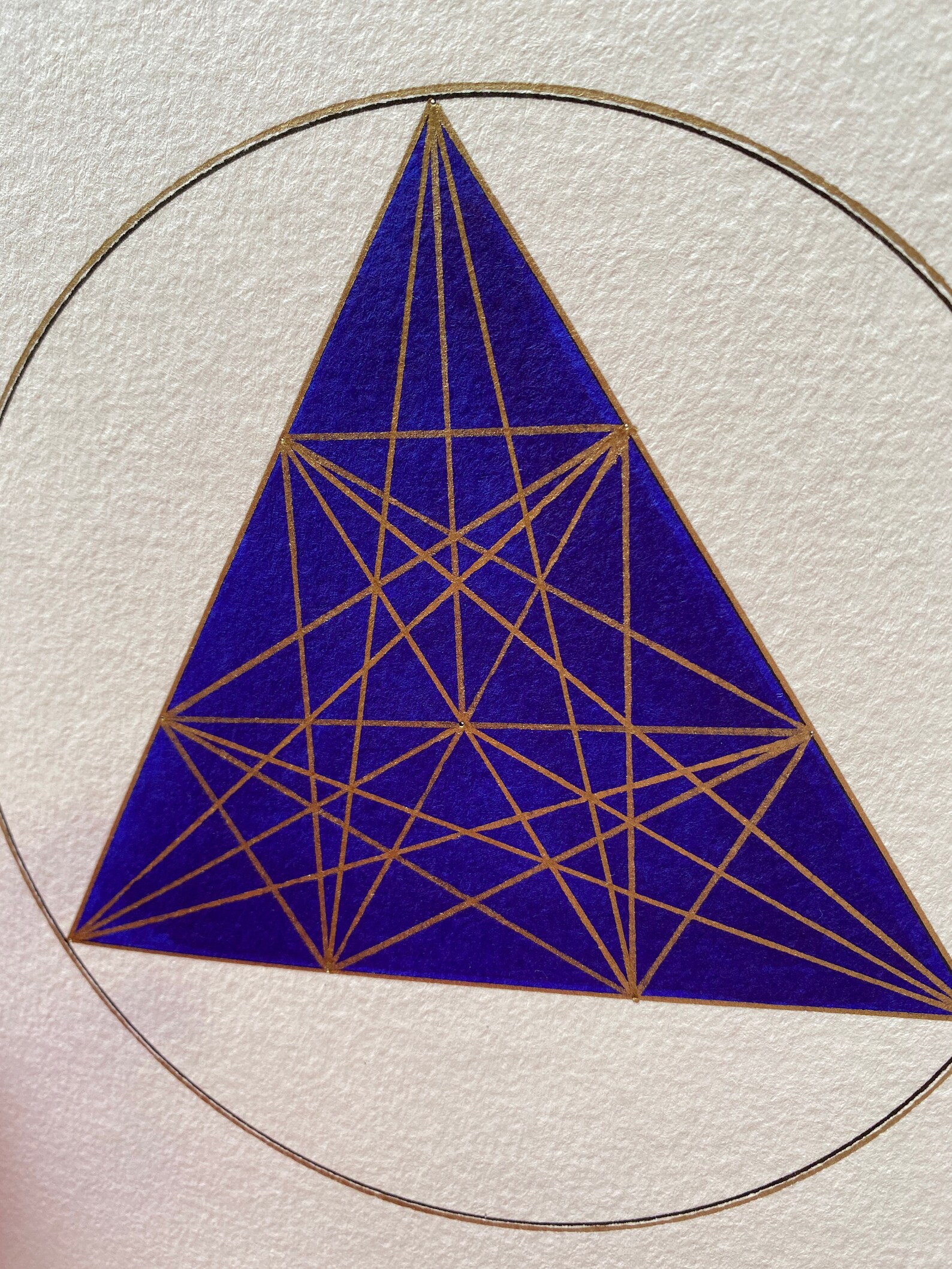 Tetraktys Blue and Golden Sacred Geometry Drawing_pythagorean School ...