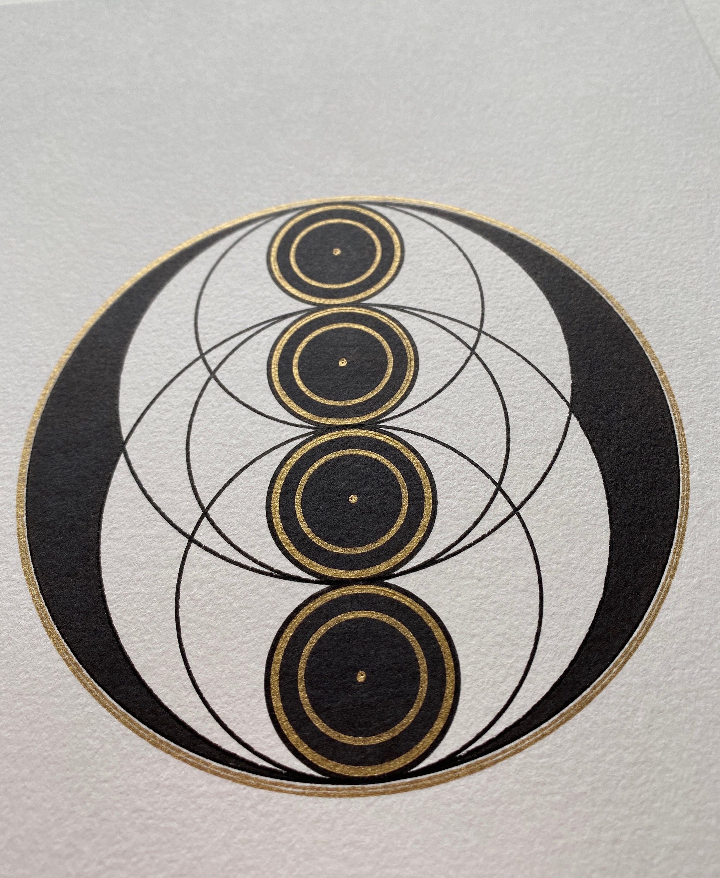 Círculos Infinitos Black_geometric dibujo original - Etsy España