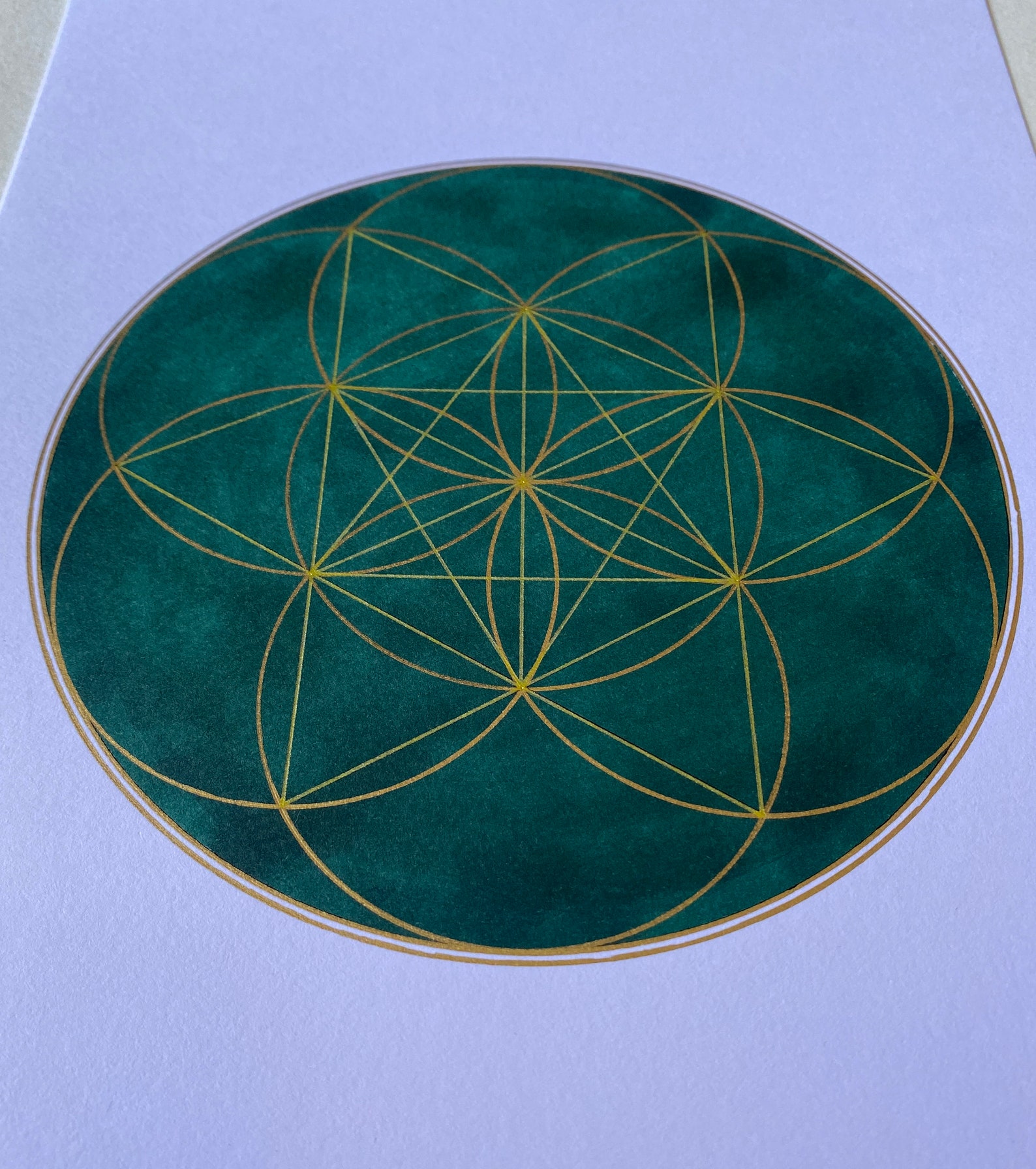 Set of 2 Sacred Geometry Drawings_seed of Life and Flower of - Etsy