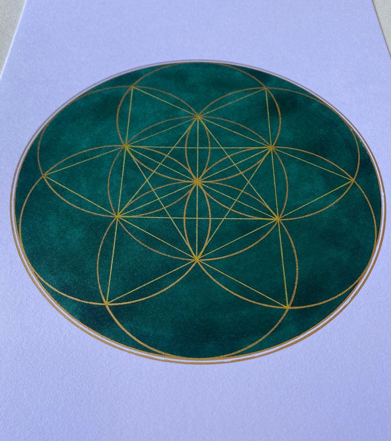 Set of 2 Sacred Geometry Drawings_seed of Life and Flower of - Etsy