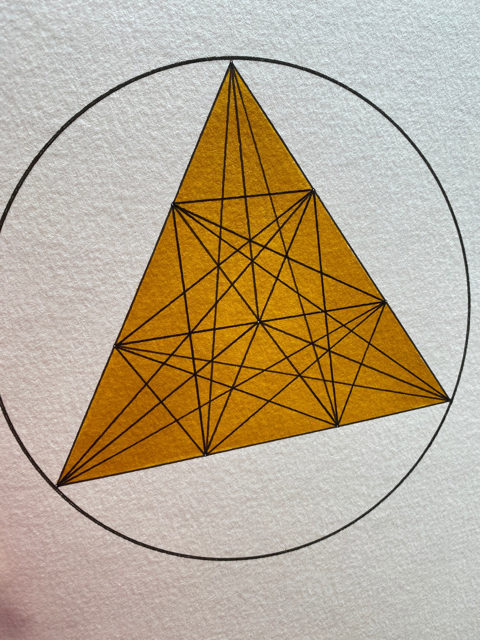 Yellow Tetraktys Sacred Geometry Drawing_pythagorean School_divine ...