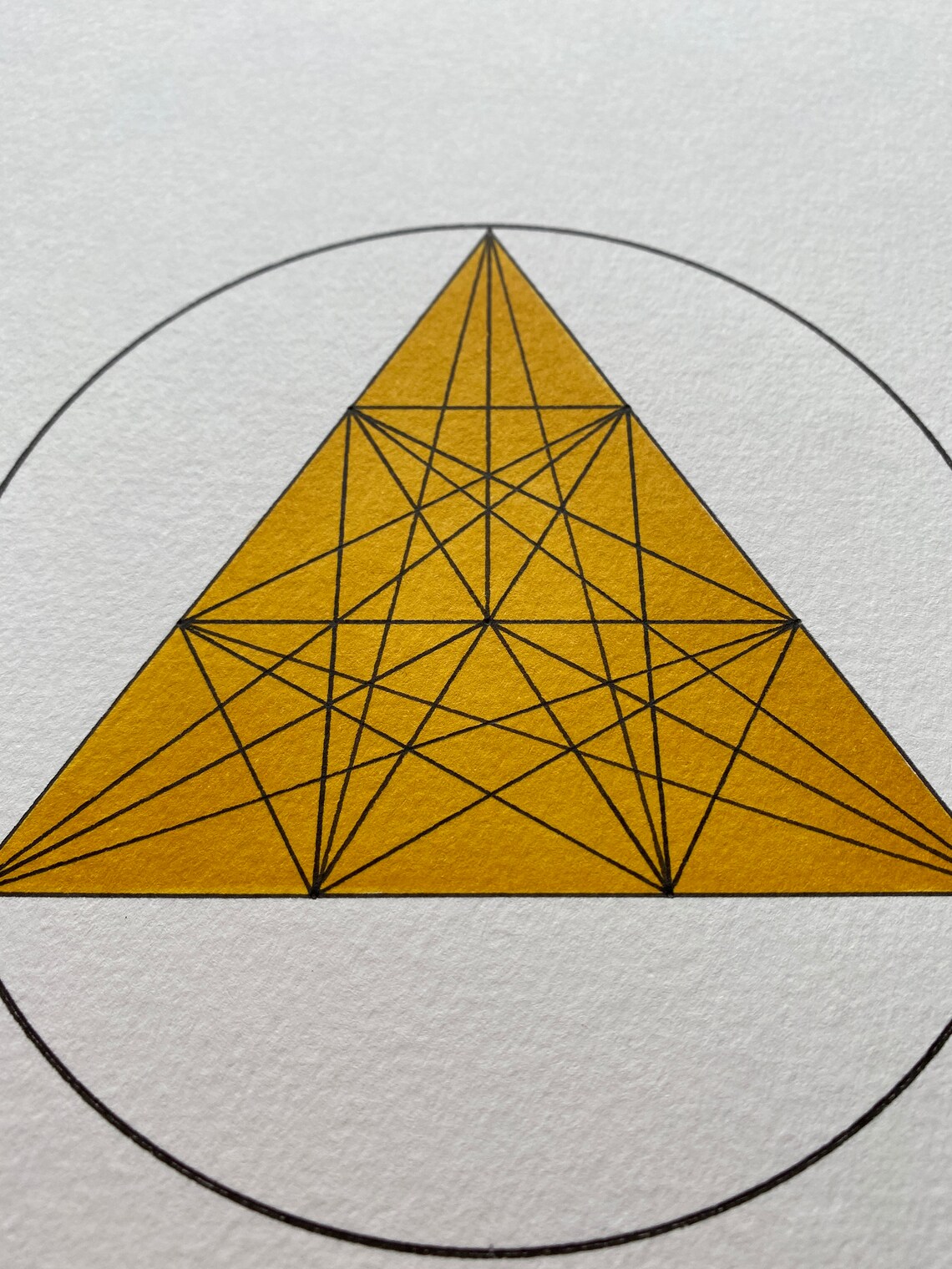 Yellow Tetraktys Sacred Geometry Drawing_pythagorean School_divine ...