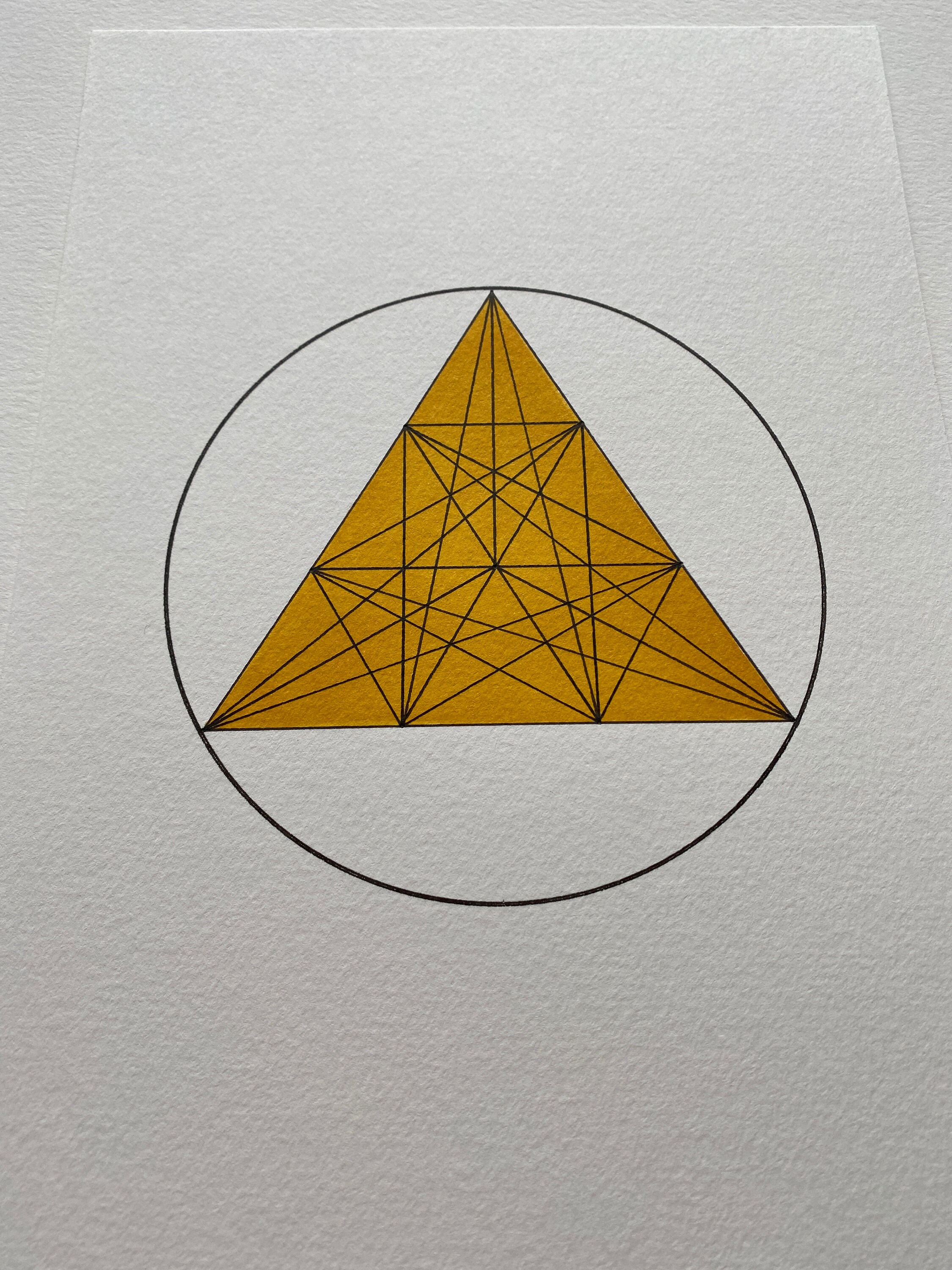 Yellow Tetraktys Sacred Geometry Drawing_pythagorean School_divine ...