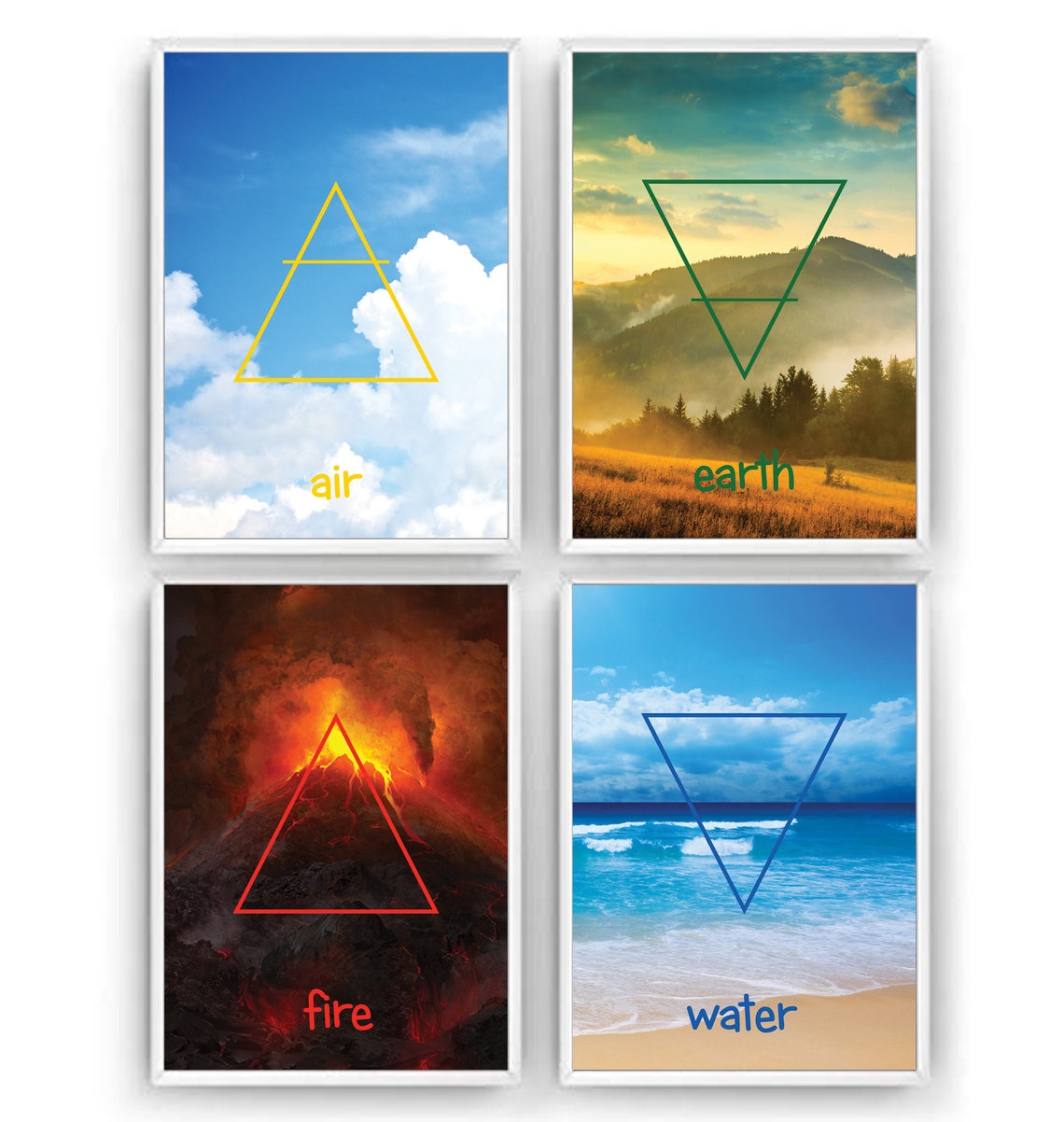 PDF 4 Elements Symbols Set A5 Size Download and Print It - Etsy