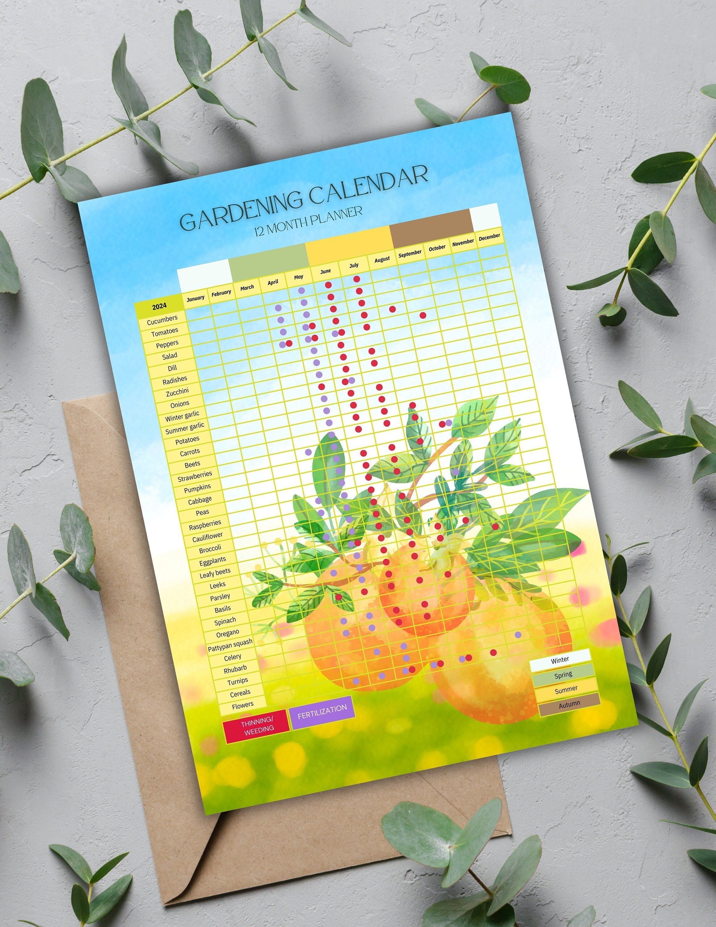 Gardening Calendar 2024, Planner Printable, Gardening Gift - Etsy