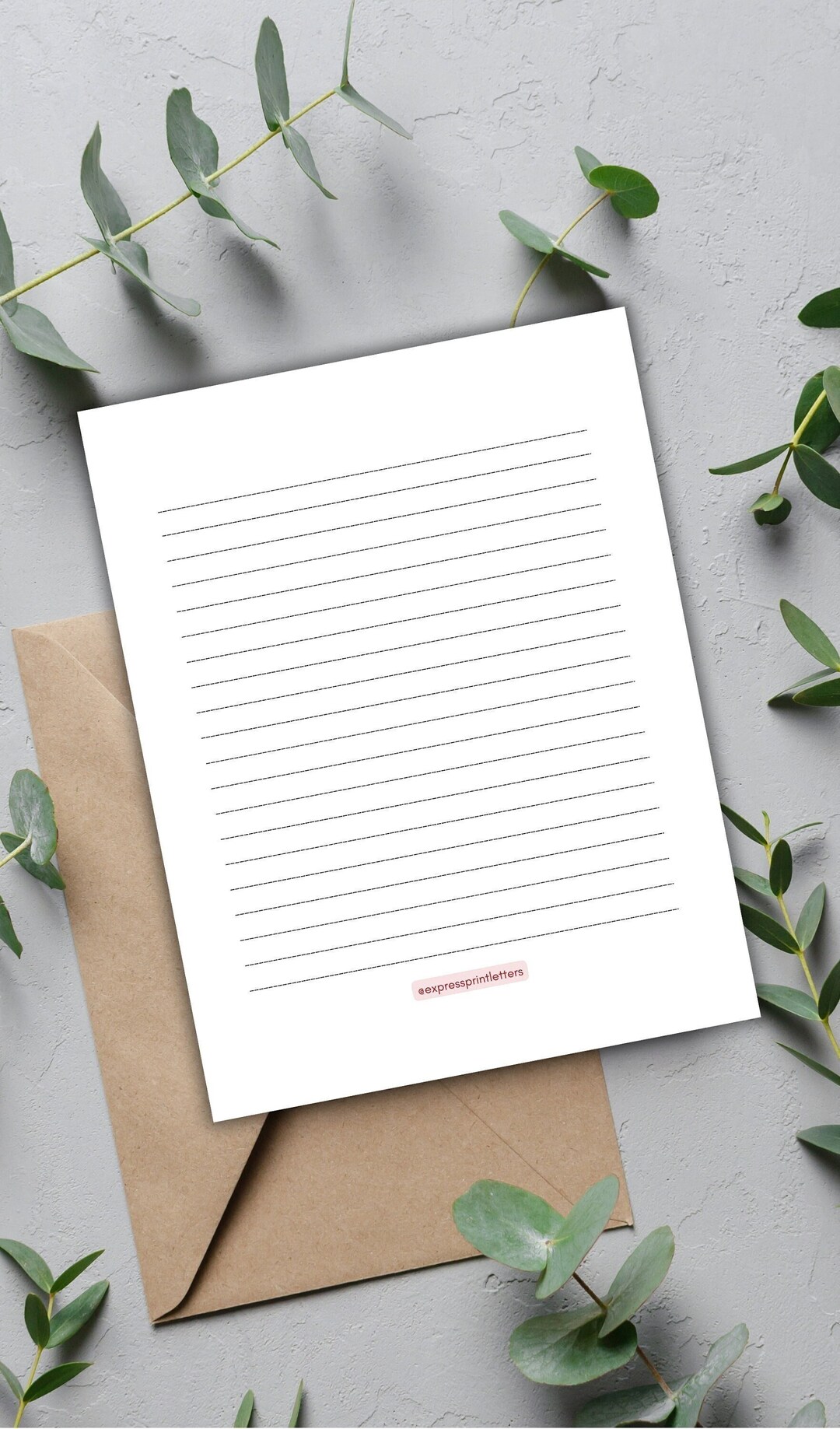 10 Dashed Lined Printable Stationary Paper, Printable Writing Paper ...