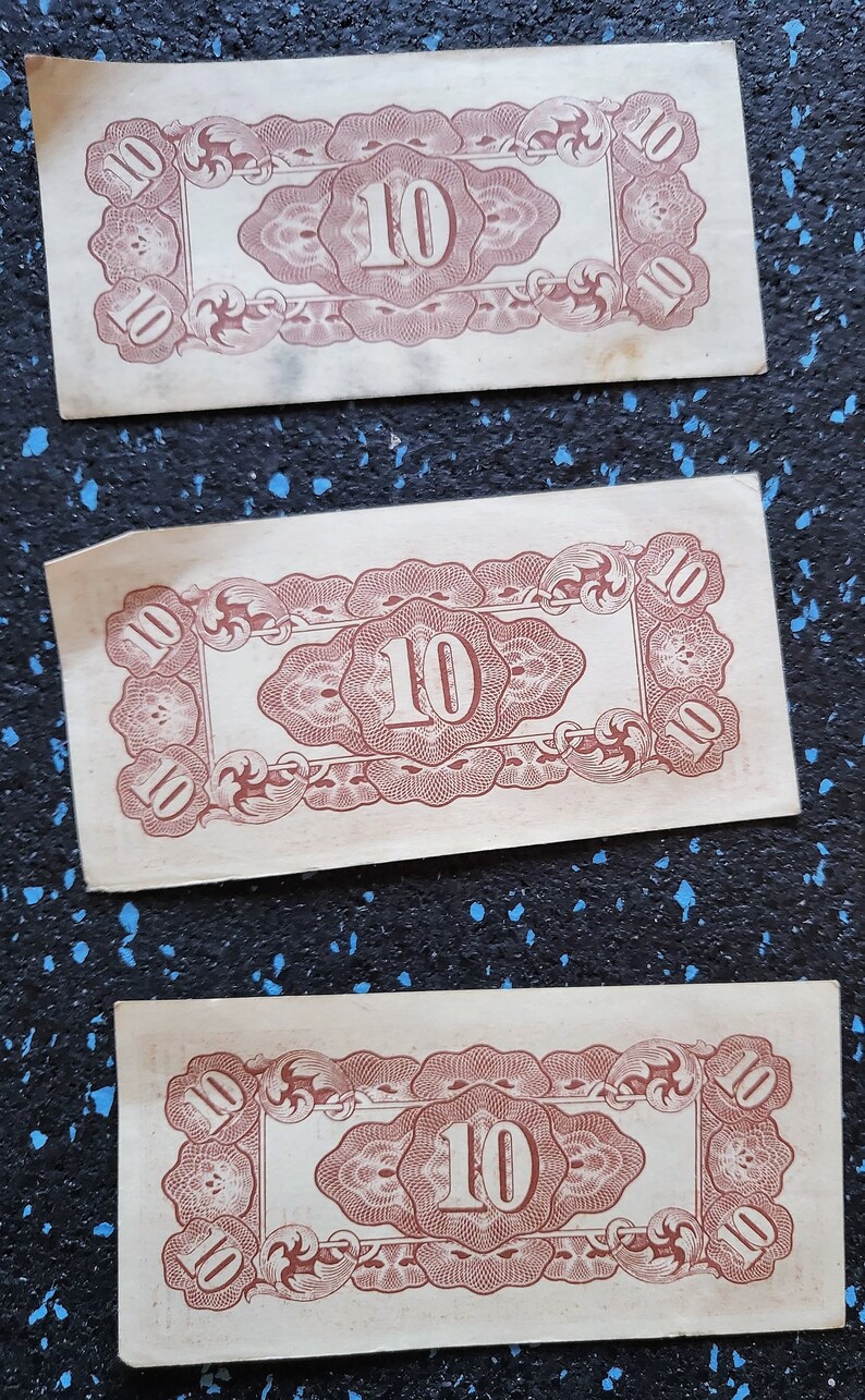 Set (#3) of WWII Japanese Government 10 Cent Paper Currency - Etsy