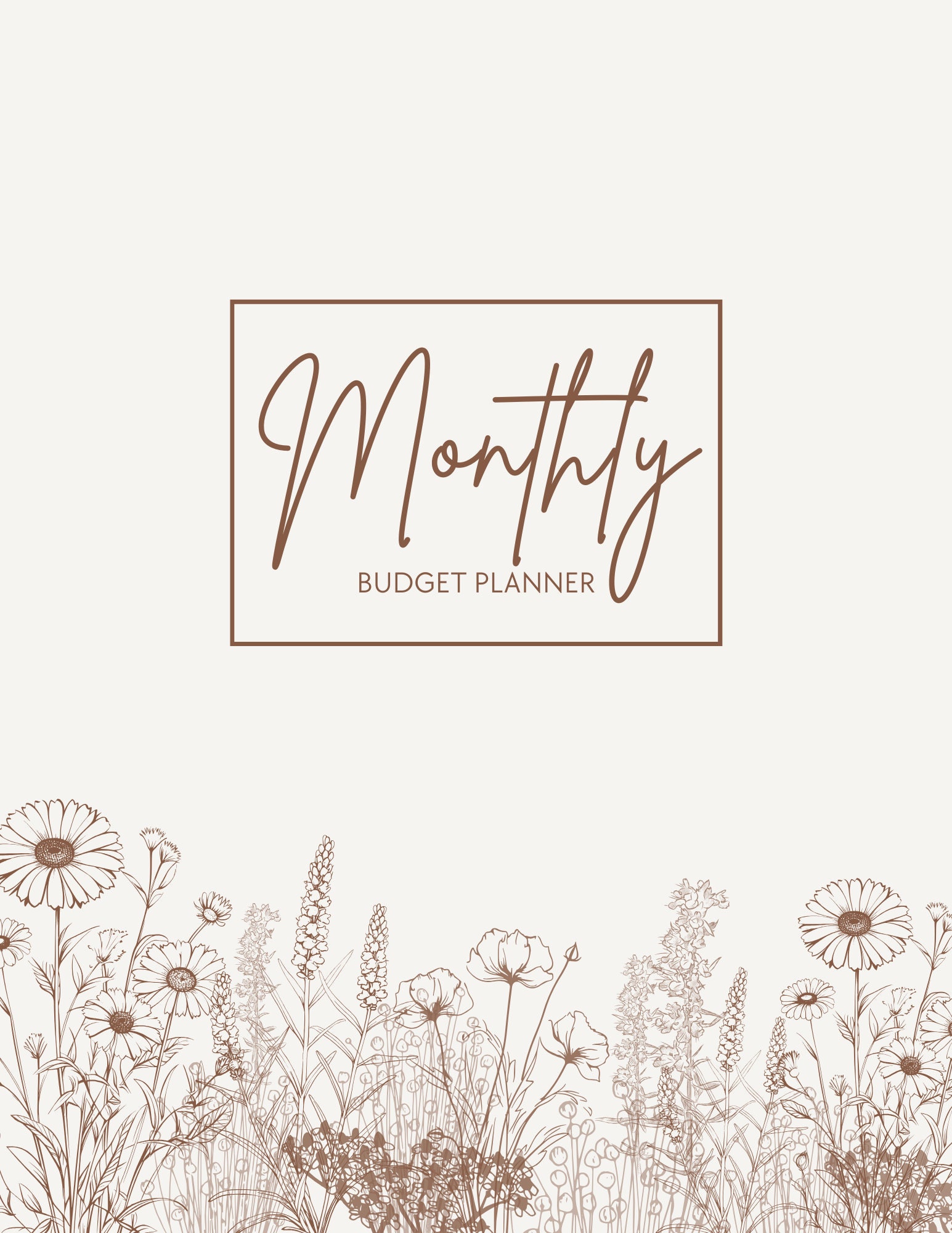 Neutral Monthly Budget Planner Floral Digital Download for iPad With 25 ...