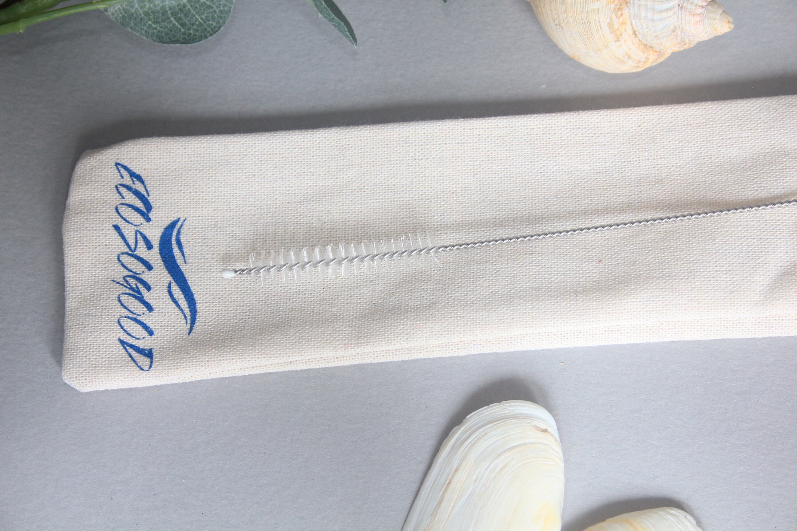 Large Silver Steel Straw / Straw Set With Bag & Cleaner - Etsy