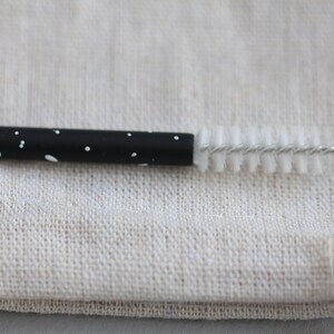 Black & White Paint Splatter Straw / Straw Set With Pouch and Cleaner ...