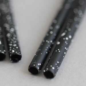 Black & White Paint Splatter Straw / Straw Set With Pouch and Cleaner ...