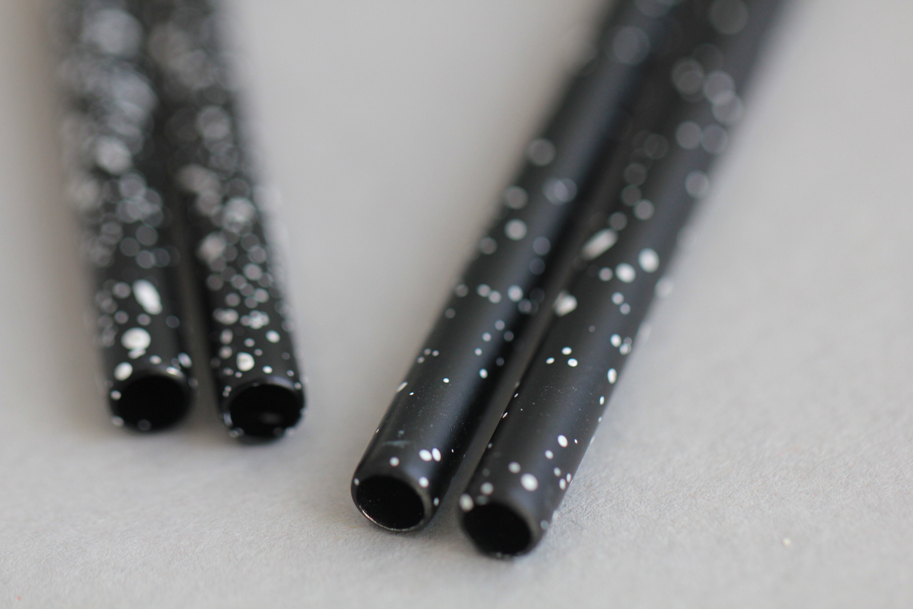 Black & White Paint Splatter Straw / Straw Set with Pouch and | Etsy