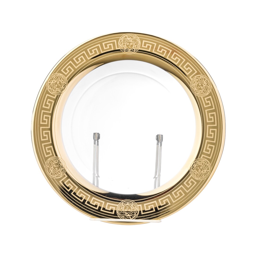 Glasstar GS15863 8 Dinner Plates golden Liberty Collection Glass Plates ...