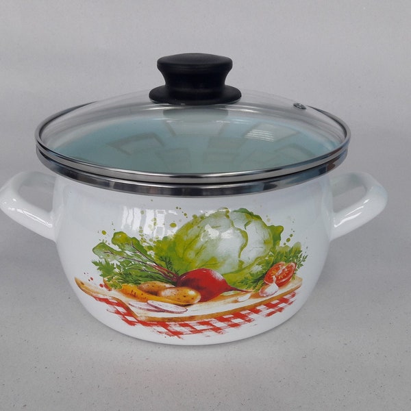Enamel Pot With Lid - Etsy