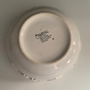 Farval Portugal Pottery White Ceramic Embossed Reindeer & Christmas ...