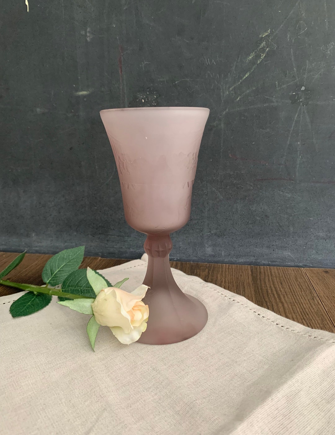 Indiana Tiara Last Supper Wine Goblet Frosted Purple - Etsy