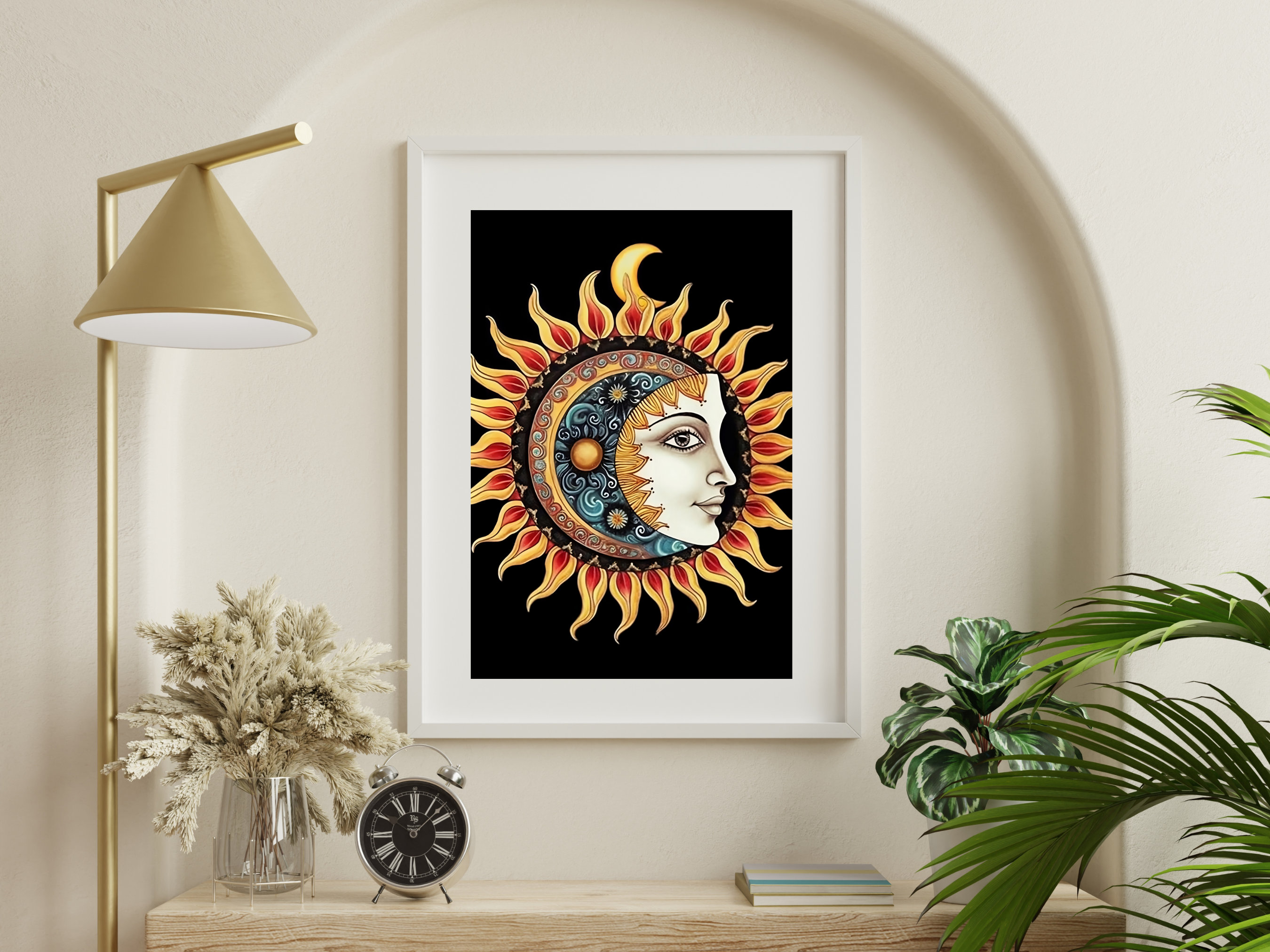 Celestial Artwork, Sun Moon Wall Art, Printable Gallery Wall Art, Moon ...