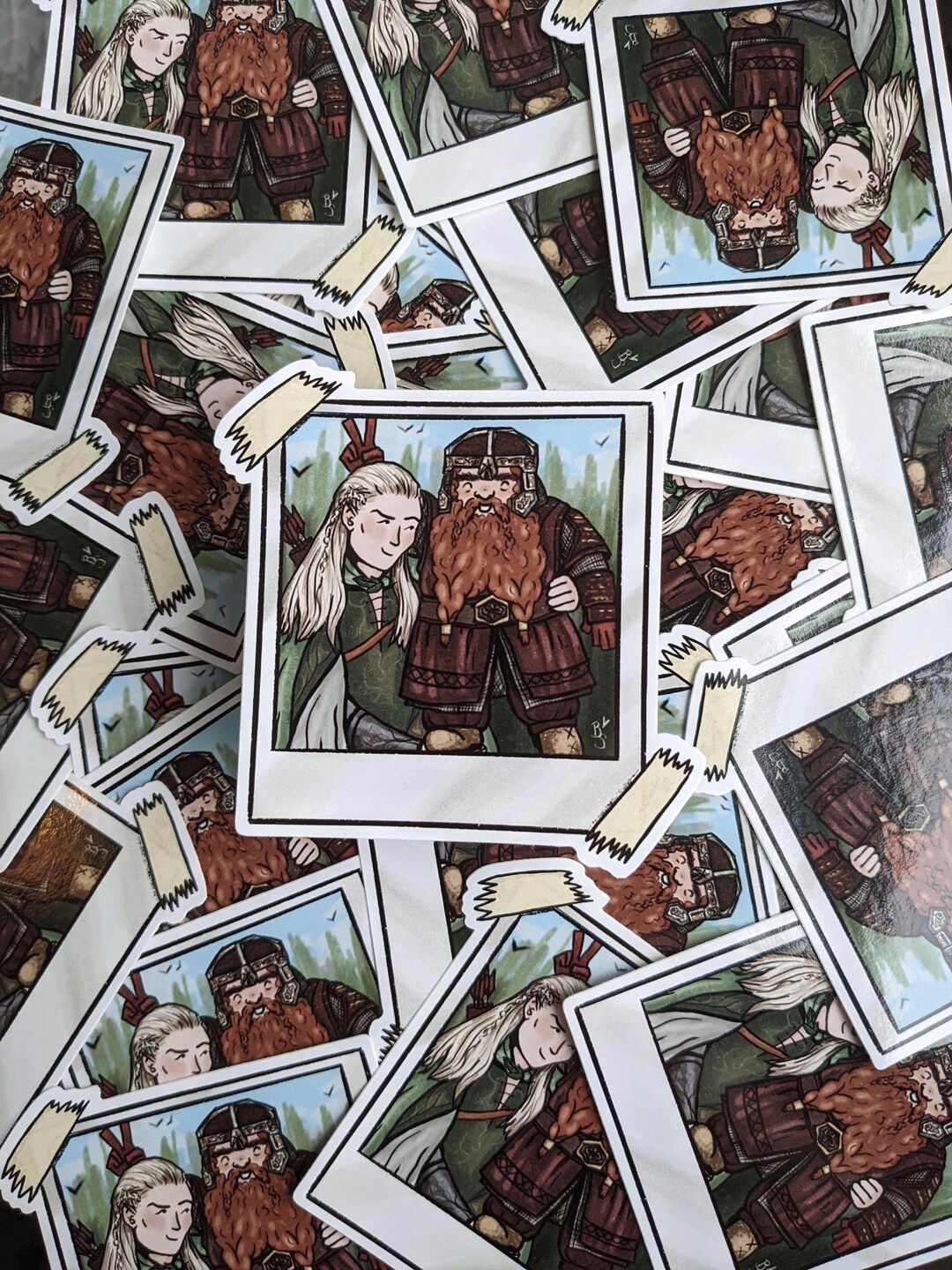 Legolas & Gimli Polaroid Vinyl Sticker 8 X 8 Cm lord of the Rings ...