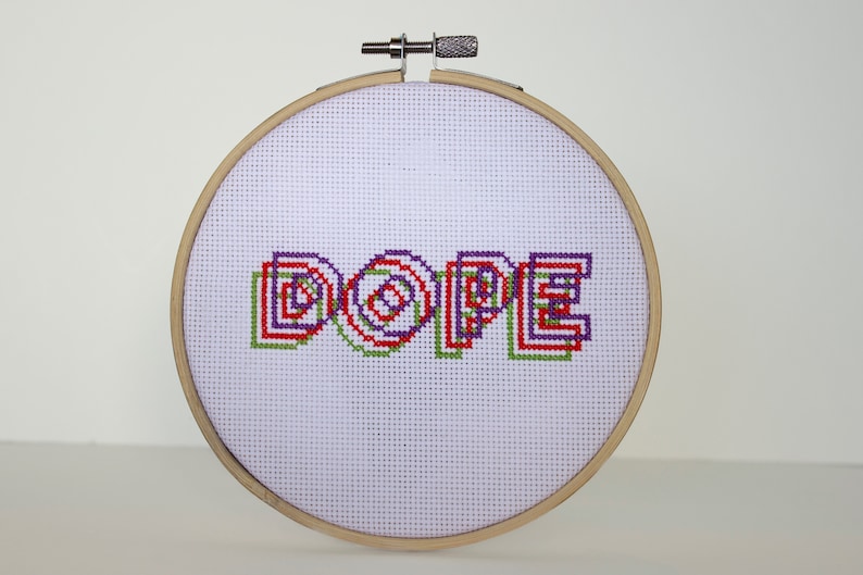 Dope Cross Stitch Pattern. Modern Cross Stitch, Hipster, Retro, Neon ...