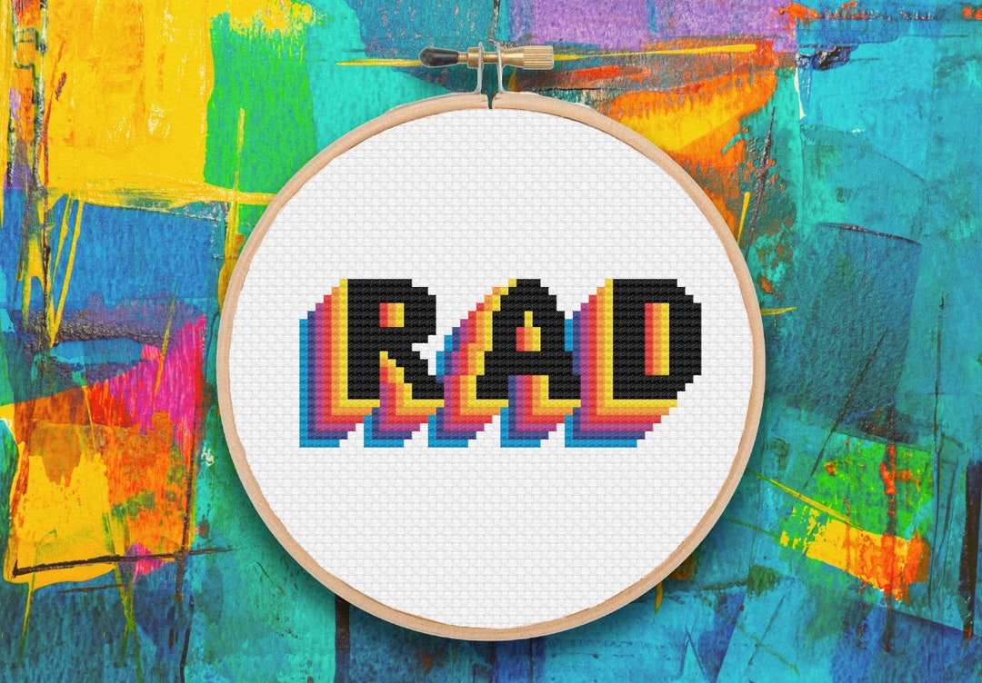 Rad Cross Stitch Pattern. Retro Cross Stitch, Modern Cross Stitch ...