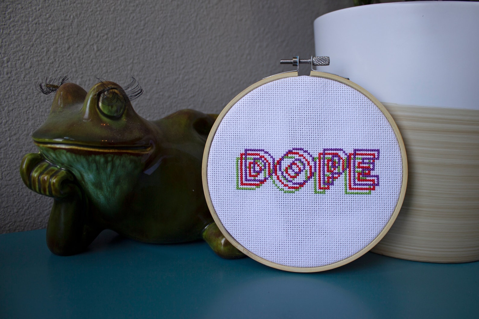Dope Cross Stitch Pattern. Modern Cross Stitch, Hipster, Retro, Neon ...
