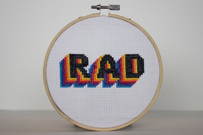 Rad Cross Stitch Pattern. Retro Cross Stitch, Modern Cross Stitch ...