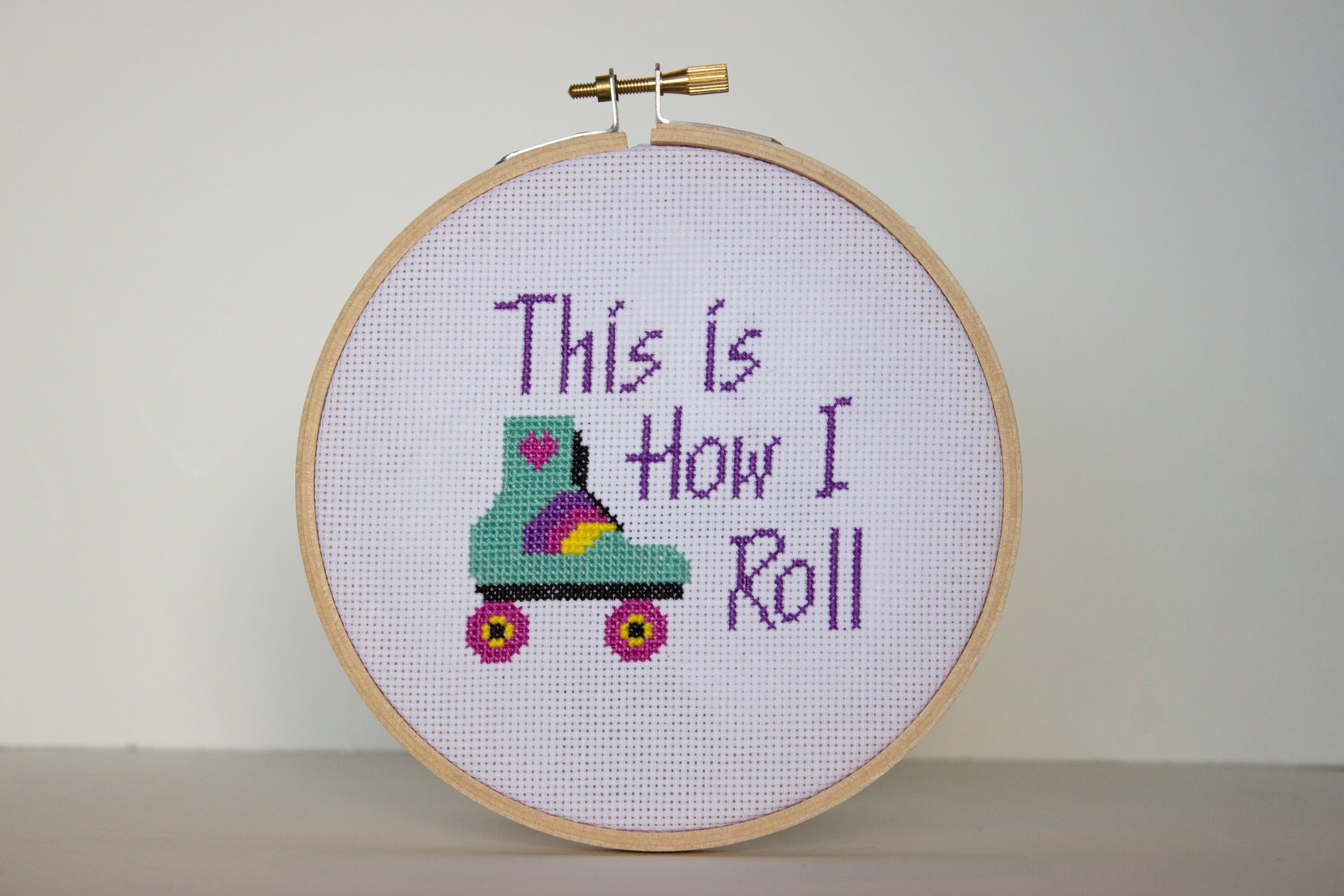 How I Roll Cross Stitch Pattern. Roller Skate Cross Stitch | Etsy