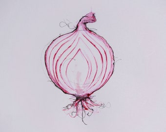 Original Red Onion Painting / Botanical Art/ Onion /acrylic Original ...